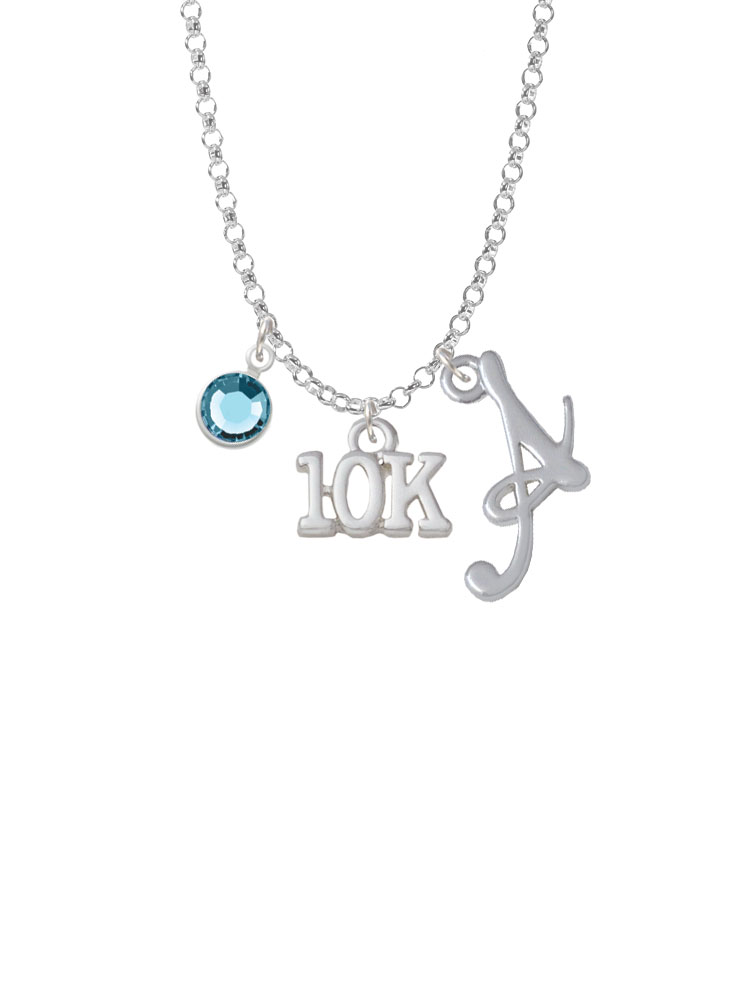 10k Charm Necklace With Gelato Initial And Crystal Drop Nc-channel ...